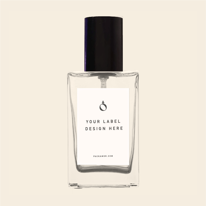 25ml Small Perfume Bottles (Mini Rect) with Black Perfume Tops - Black ...